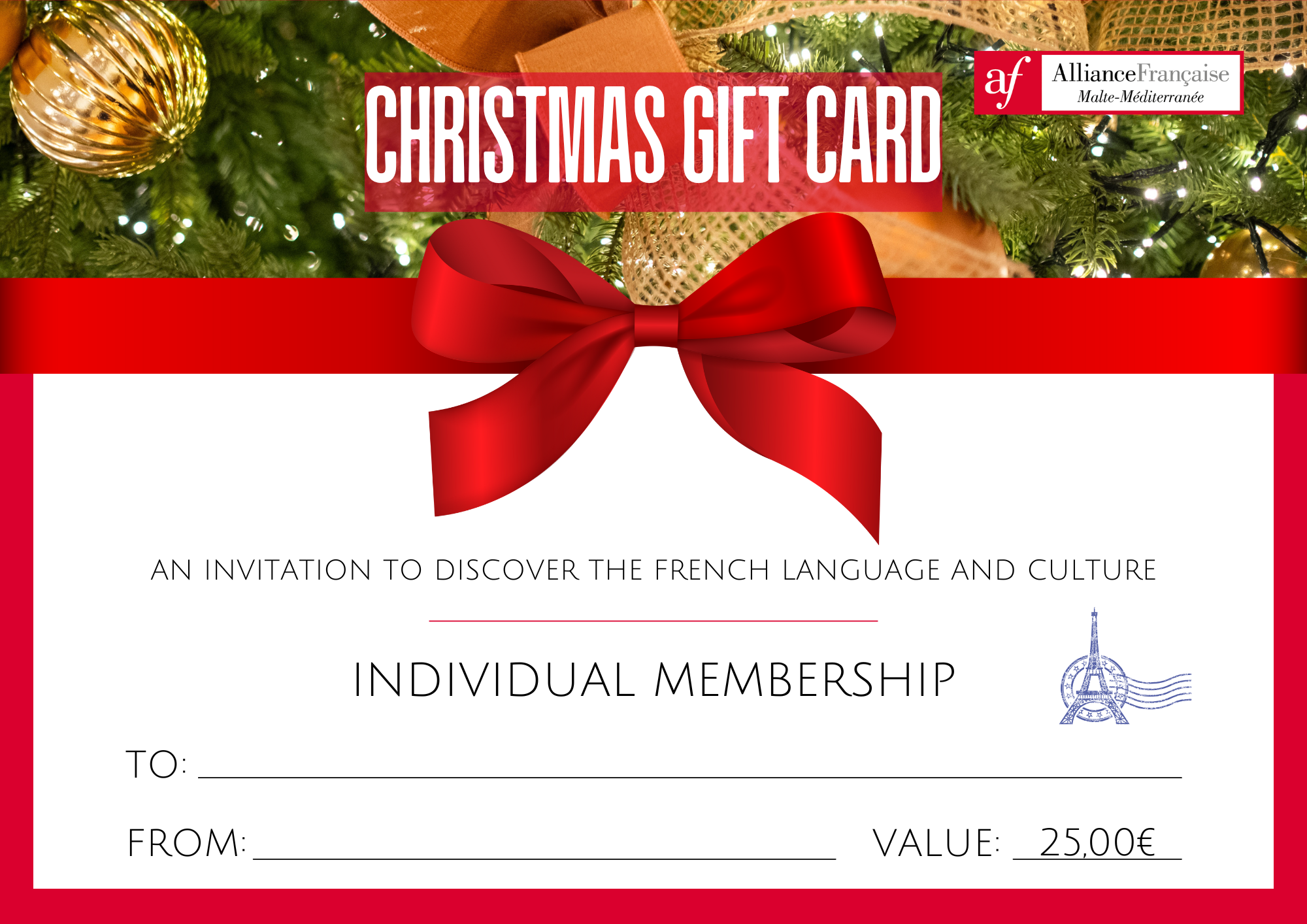Christmas Gift Card - Alliance Française de Malte